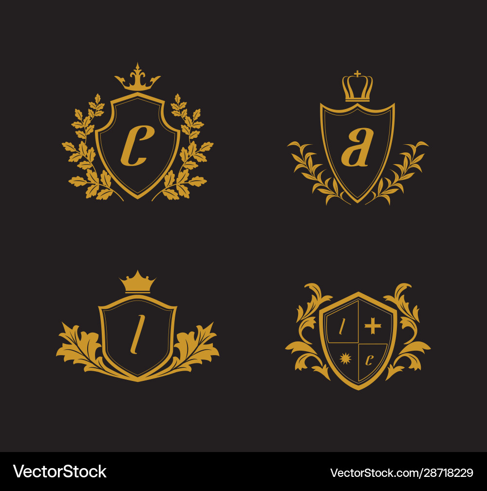 Luxury crest collection Royalty Free Vector Image