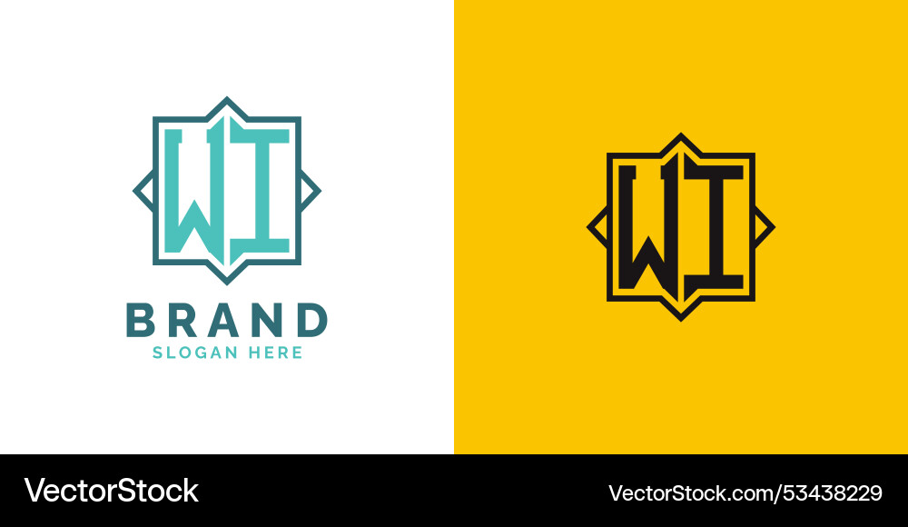 Modern wi monogram logo design initial letter Vector Image