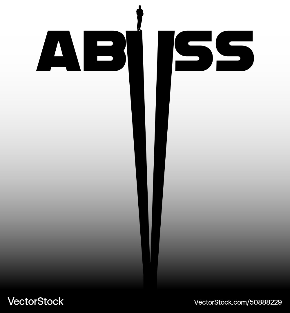 On the edge of abyss Royalty Free Vector Image