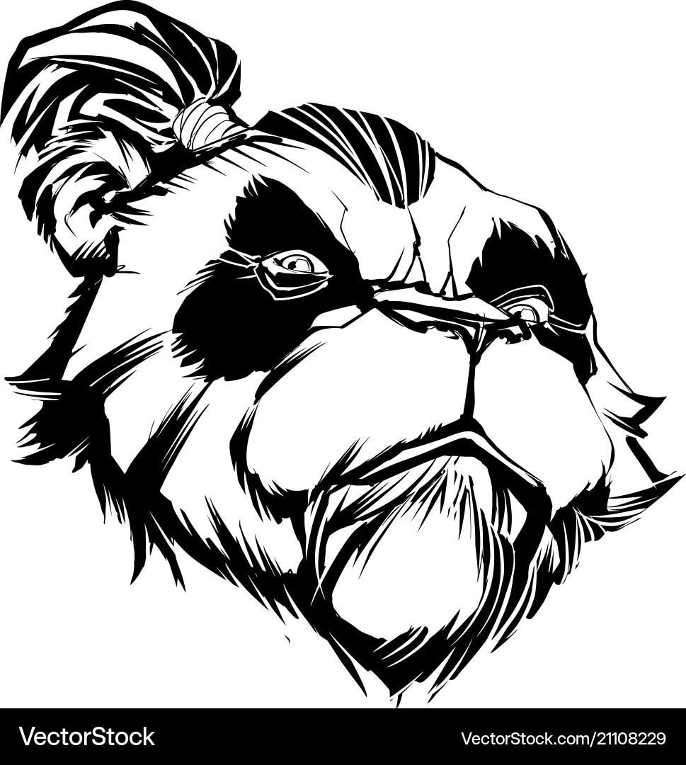 Proud Panda Warrior Royalty Free Vector Image - VectorStock