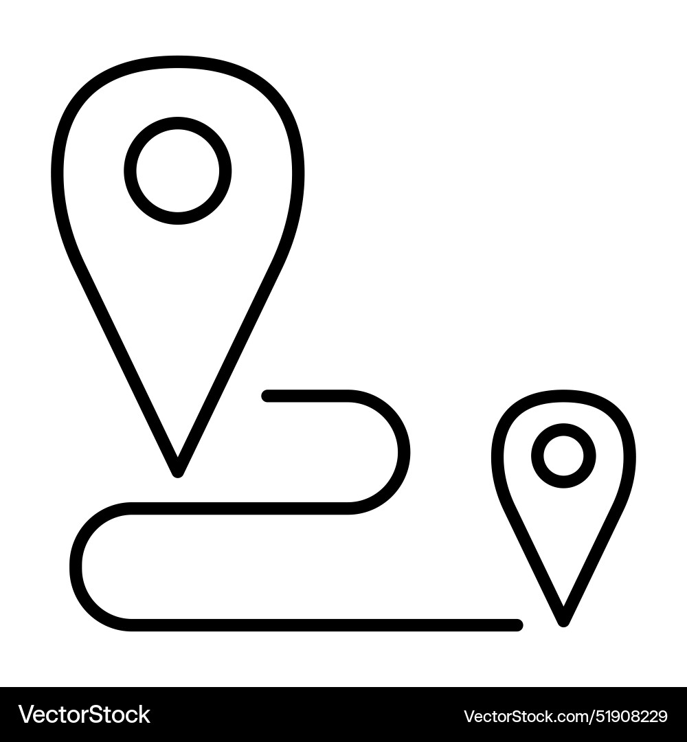 Route icon in thin line style graphic design Vector Image