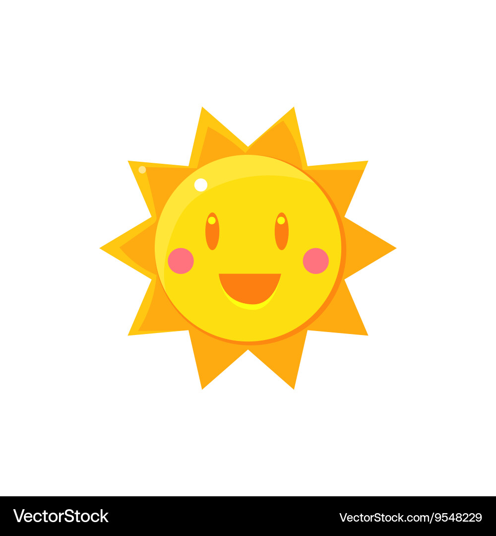 Simple yellow sun drawing Royalty Free Vector Image