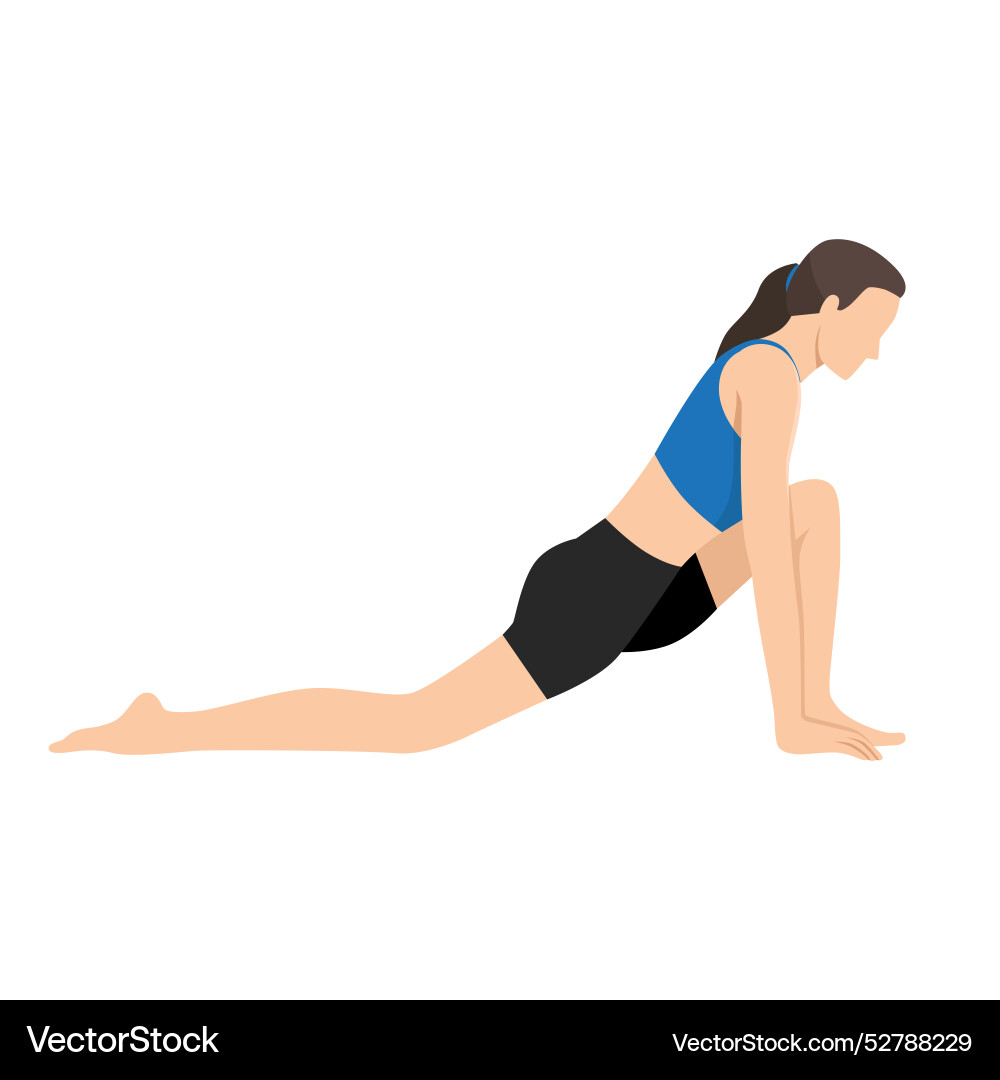 Woman doing crescent low lunge pose variation Vector Image