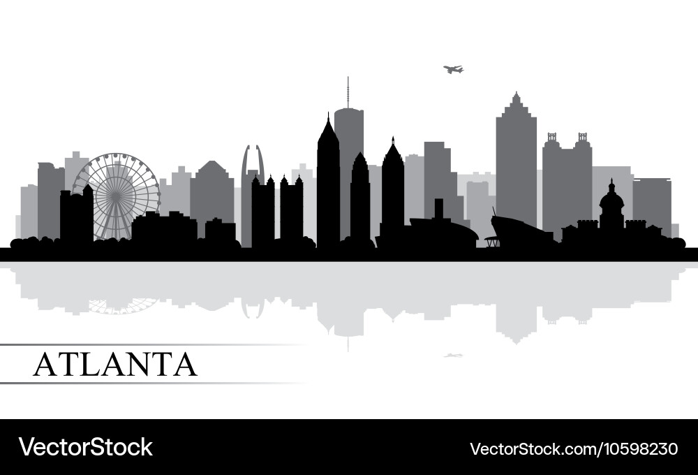 Atlanta city skyline silhouette background Vector Image