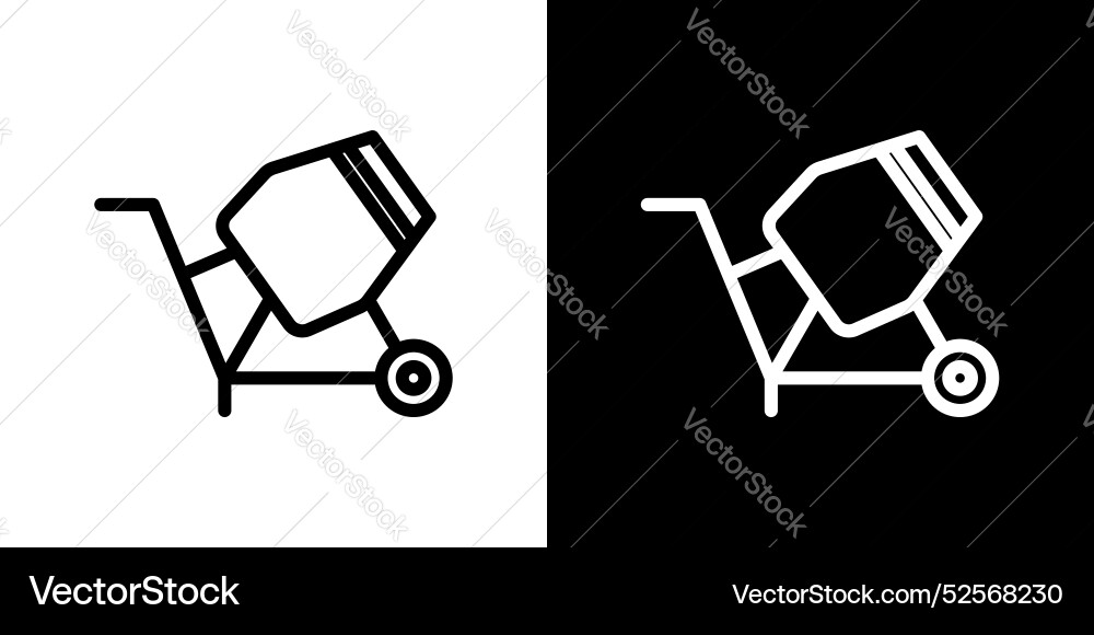 Cement mixers set on white background Royalty Free Vector