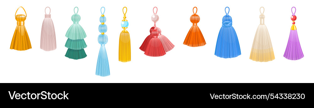 Fabric tassels fashion thread brushes decorative Vector Image