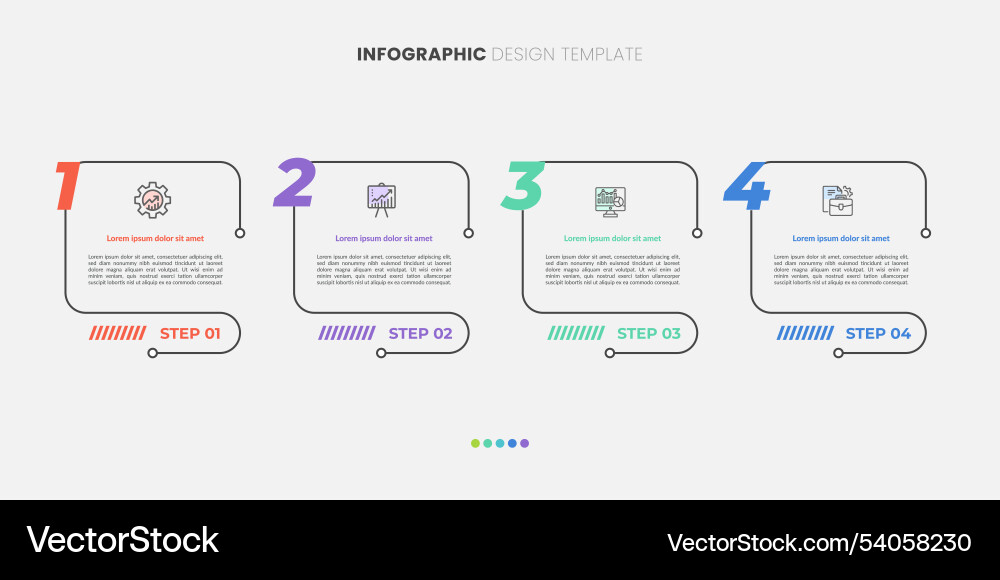 Infographic 4 step timeline journey calendar Vector Image