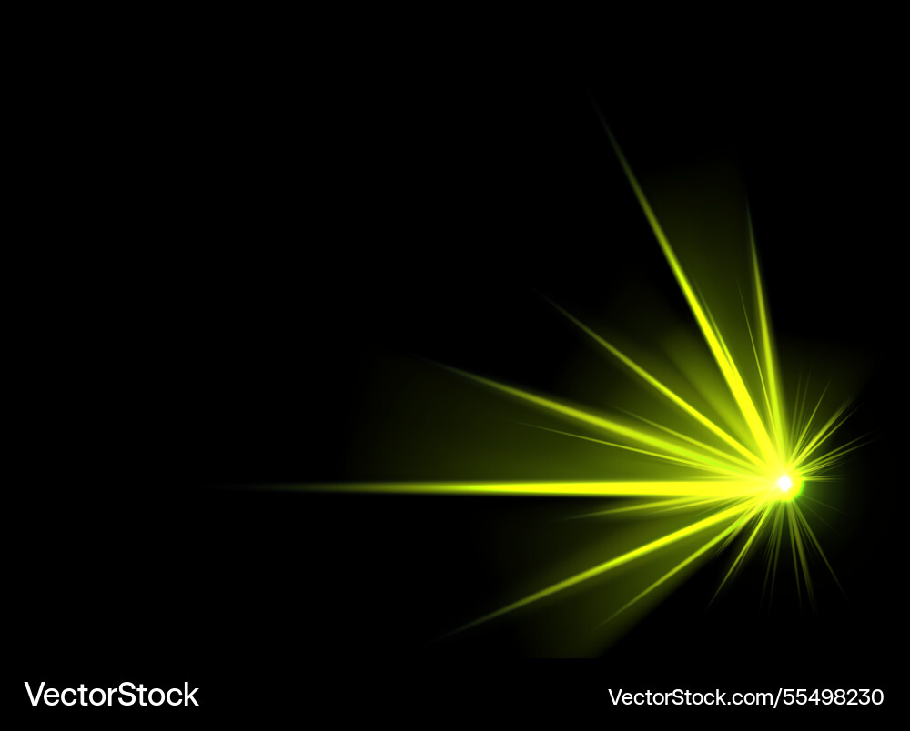 Laser Neon Grünstrahlen Effekt mit Blitz Vektorbild