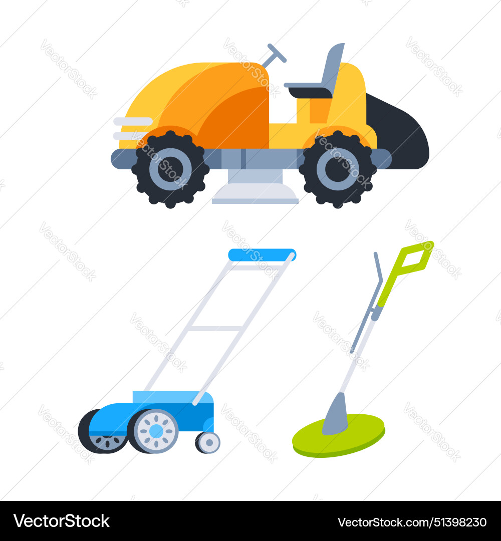 Lawnmower machine grass cutting garden machines Vector Image