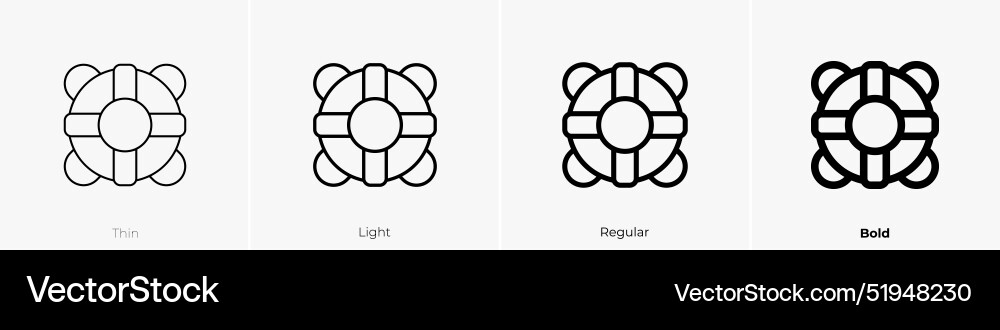 Life saving icon thin light regular and bold Vector Image