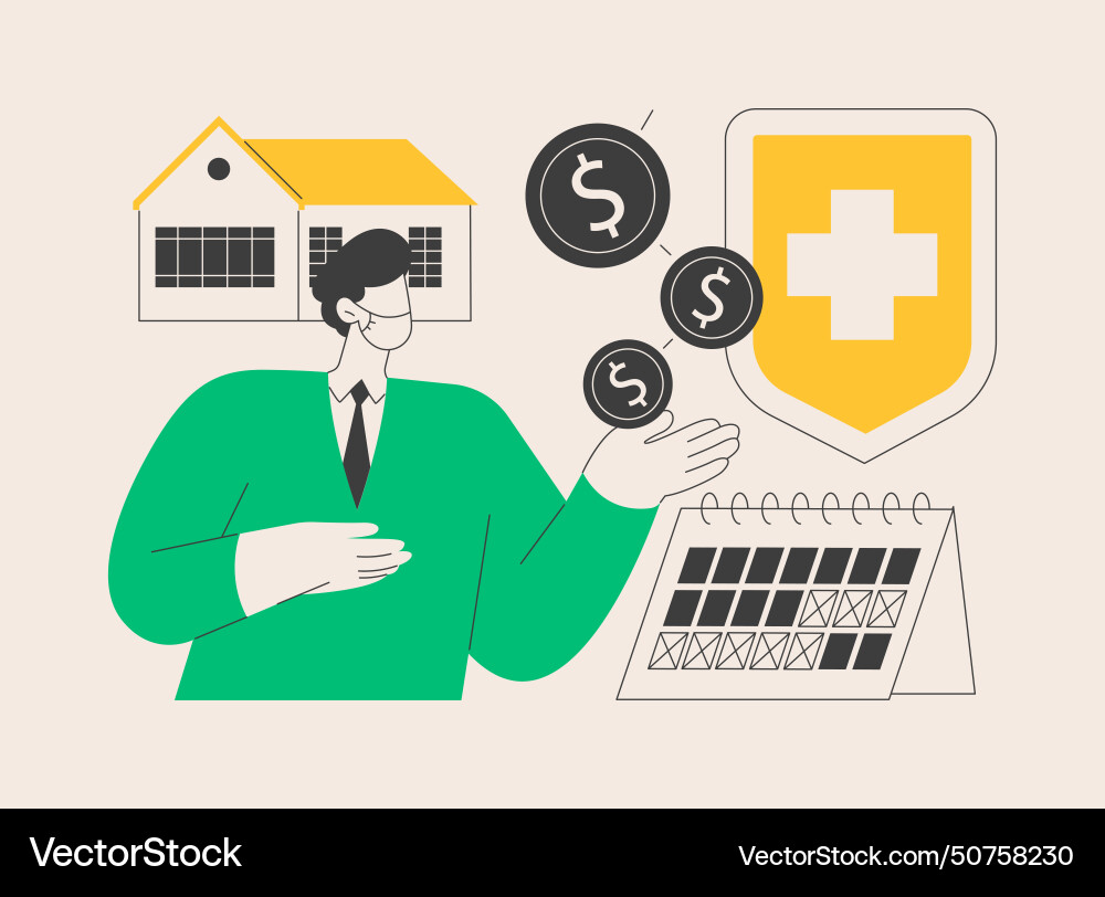 Paid leave for quarantined workers abstract Vector Image