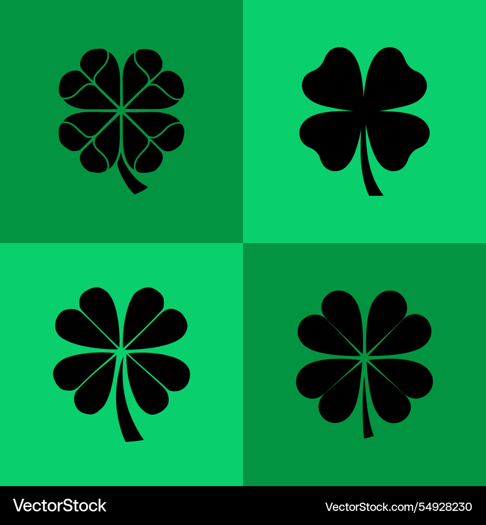 Simple black clover on solid background Royalty Free Vector