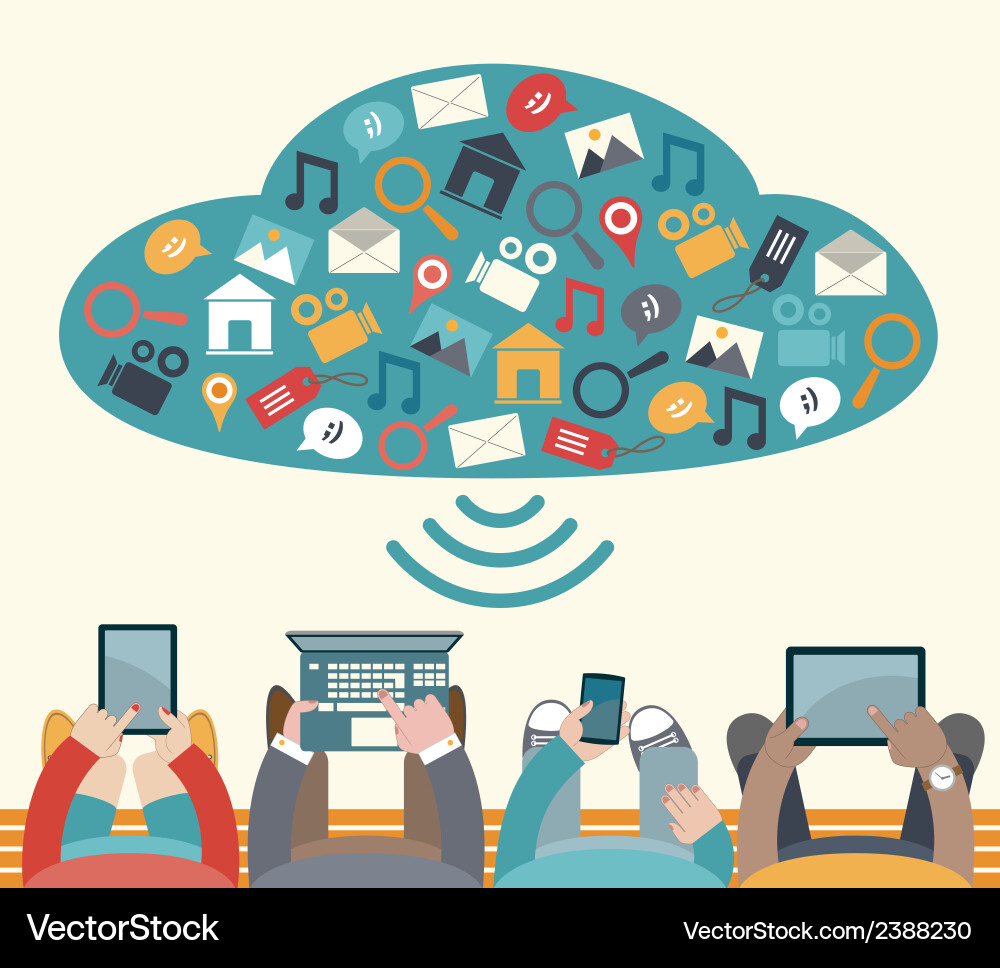 Using mobile devices Royalty Free Vector Image