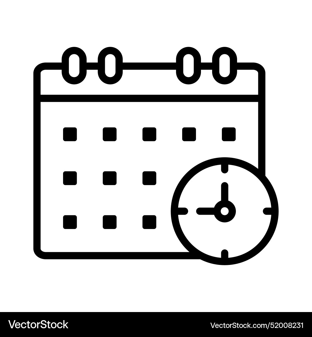 Calendar with clock icon ideal for appointment Vector Image