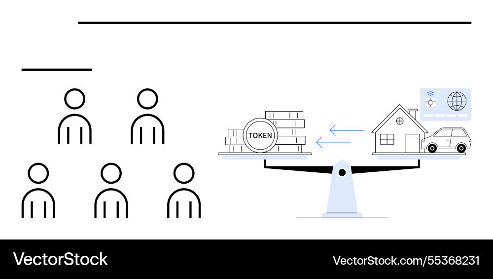 Comparison of digital and physical assets with Vector Image