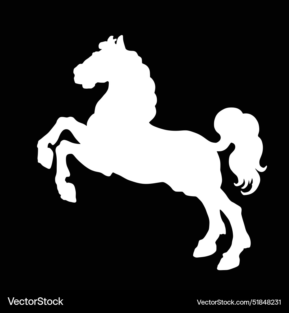 Elegant prance horse silhouette Royalty Free Vector Image