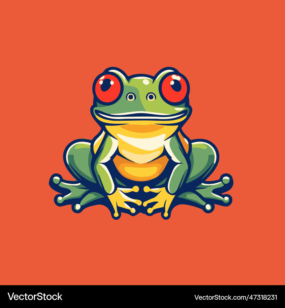 Frog logo design template of a iconfrog Royalty Free Vector