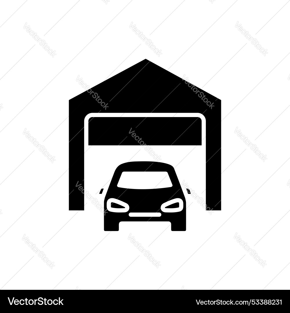 Garage car icon set home parking Royalty Free Vector Image