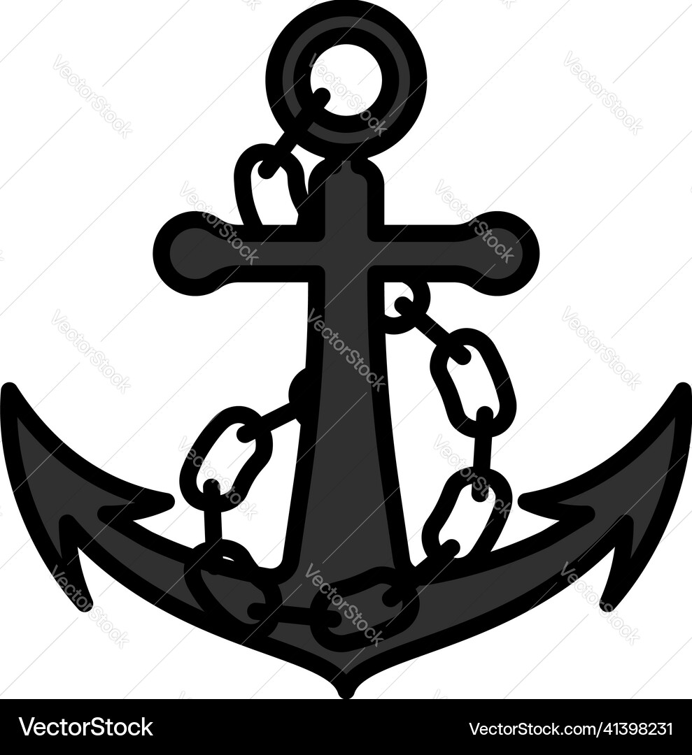 Icon of sea anchor Royalty Free Vector Image - VectorStock