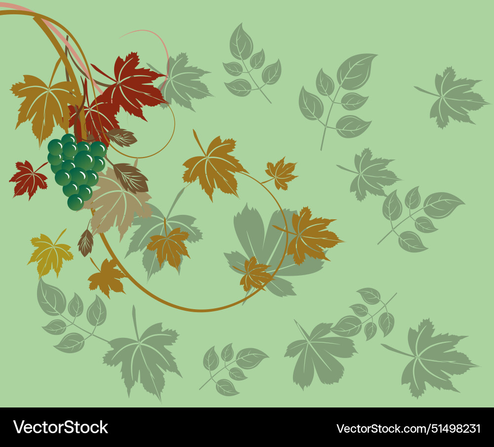 Leaf and grape background Royalty Free Vector Image
