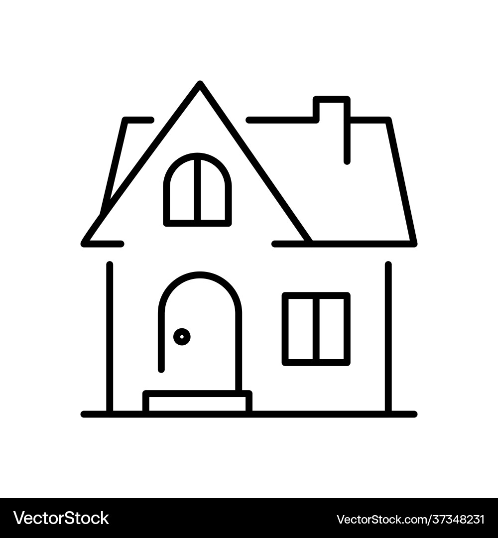 Monochrome simple house building icon Royalty Free Vector