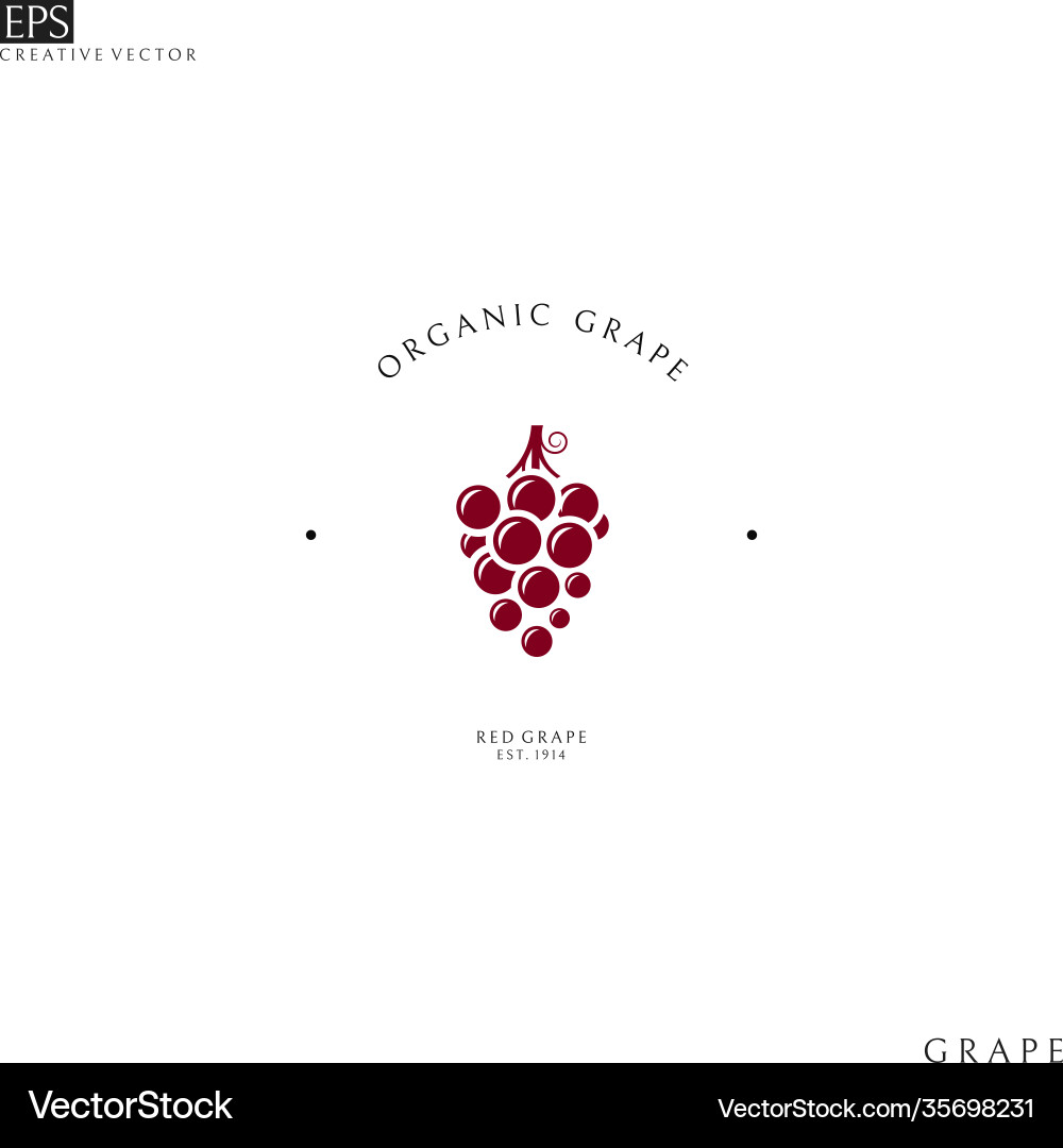Red grapes logo template Royalty Free Vector Image