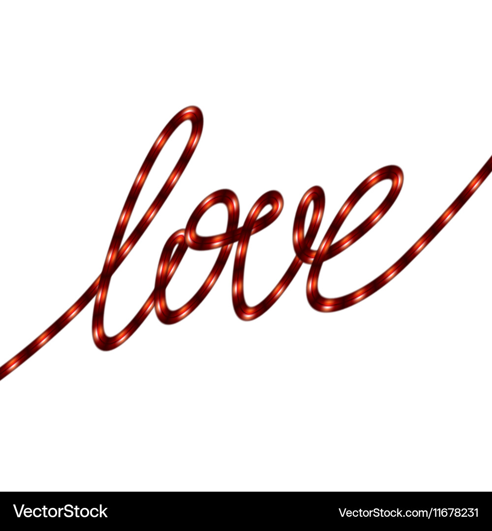 Red neon love sign eps 10 Royalty Free Vector Image