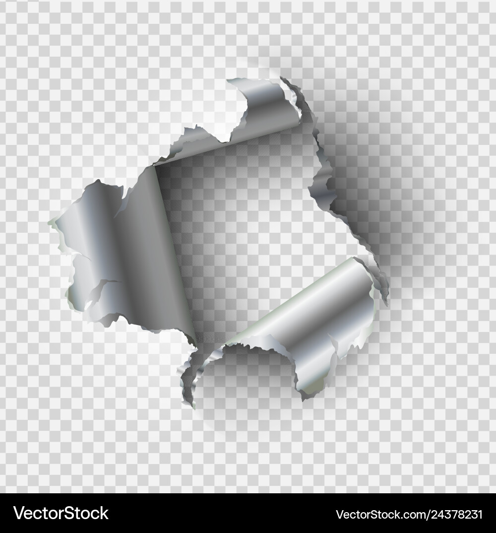 Ripped Steel Hole - Textured Metal Royalty Free Vector Image