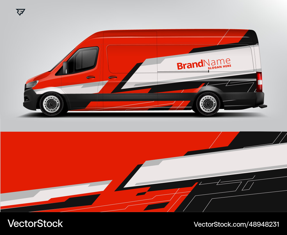 Van wrap design abstract geometric Royalty Free Vector Image