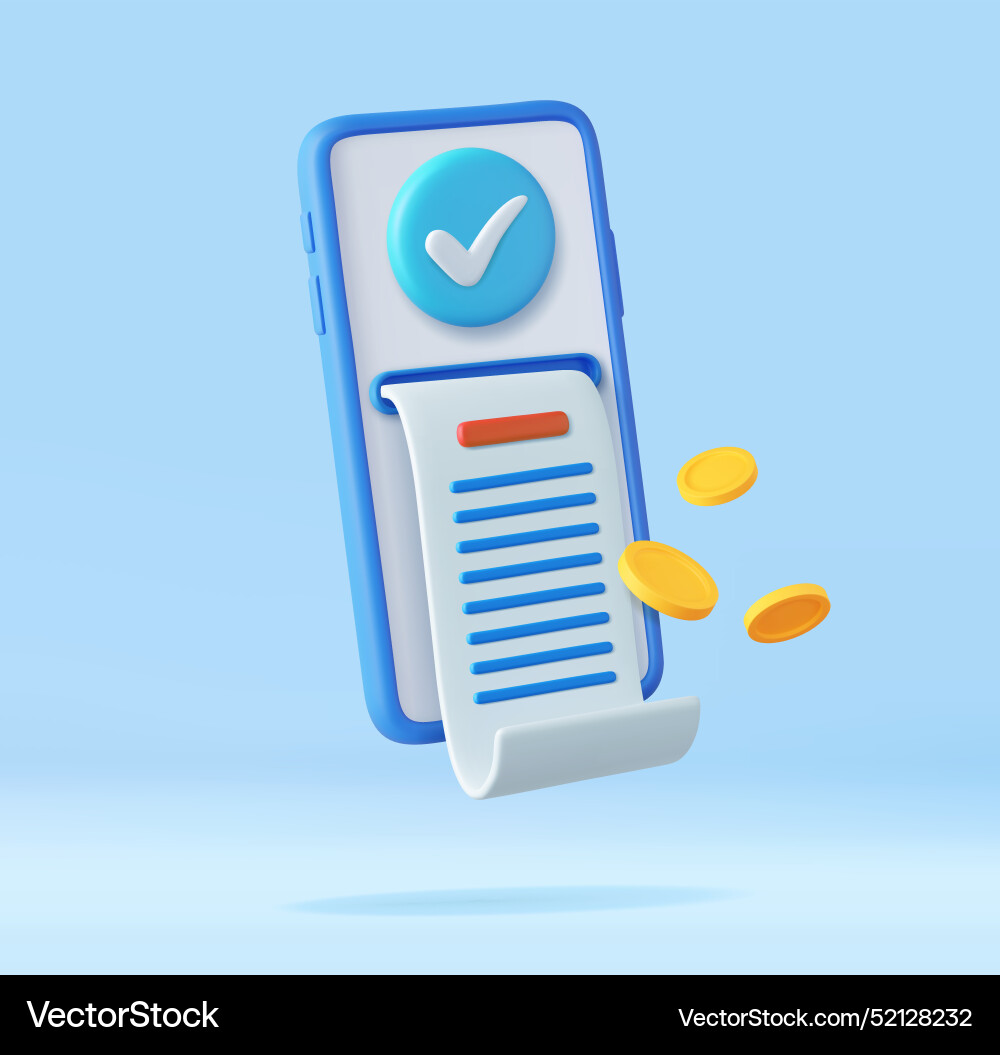 3d bill payment Royalty Free Vector Image - VectorStock