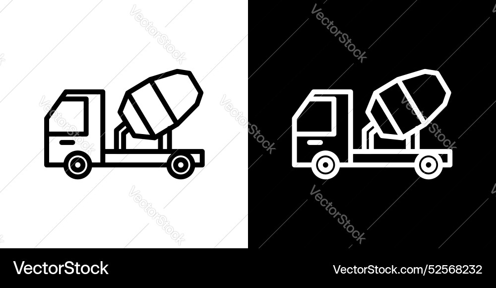 Cement truck icon set on white background Vector Image