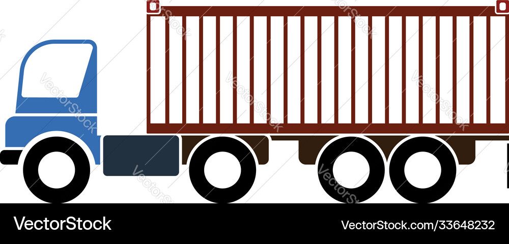 Container truck icon Royalty Free Vector Image