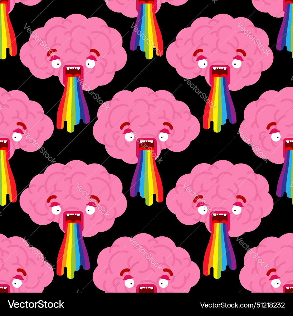 Dizziness background brain vomit rainbow pattern Vector Image