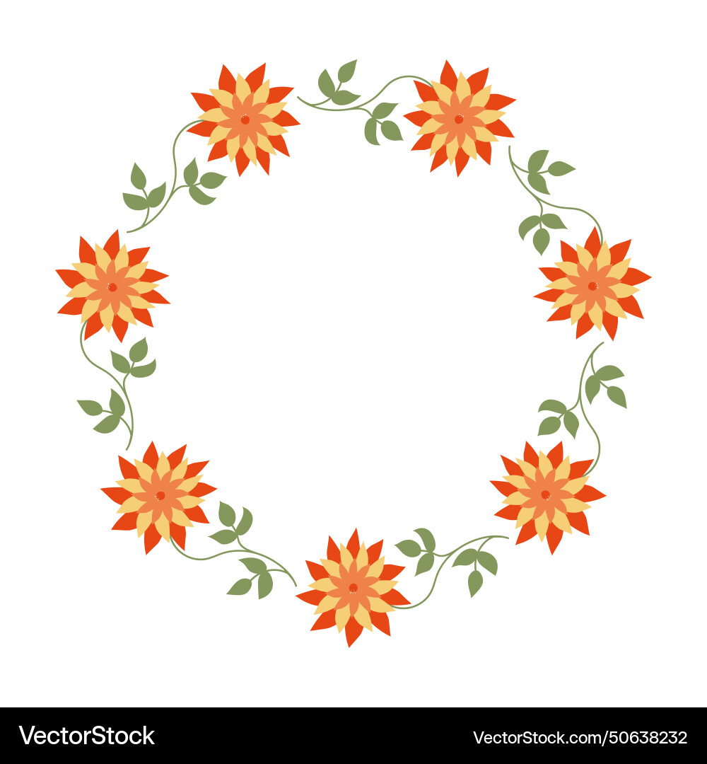 Flowers beautiful wreath summer elegant floral Vector Image
