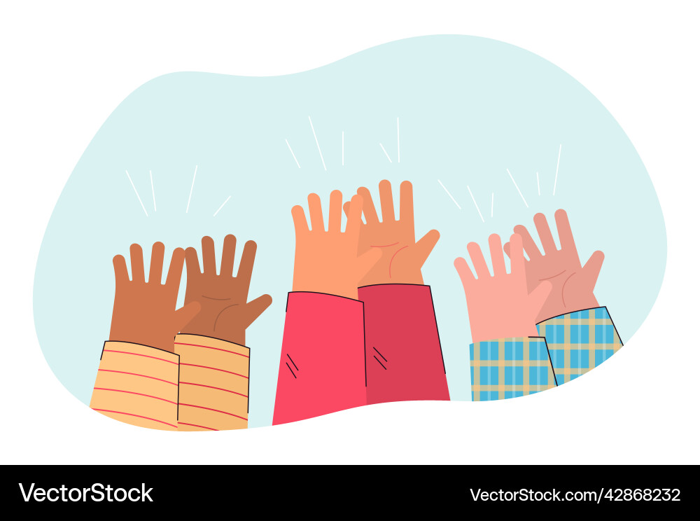Hands of people asking help care and support Vector Image