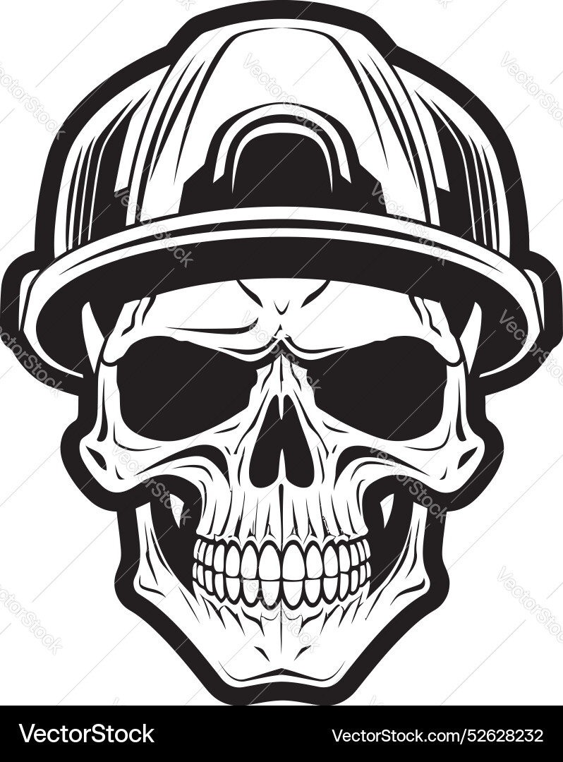 Hardhat reaper icon construction skull logo Vector Image