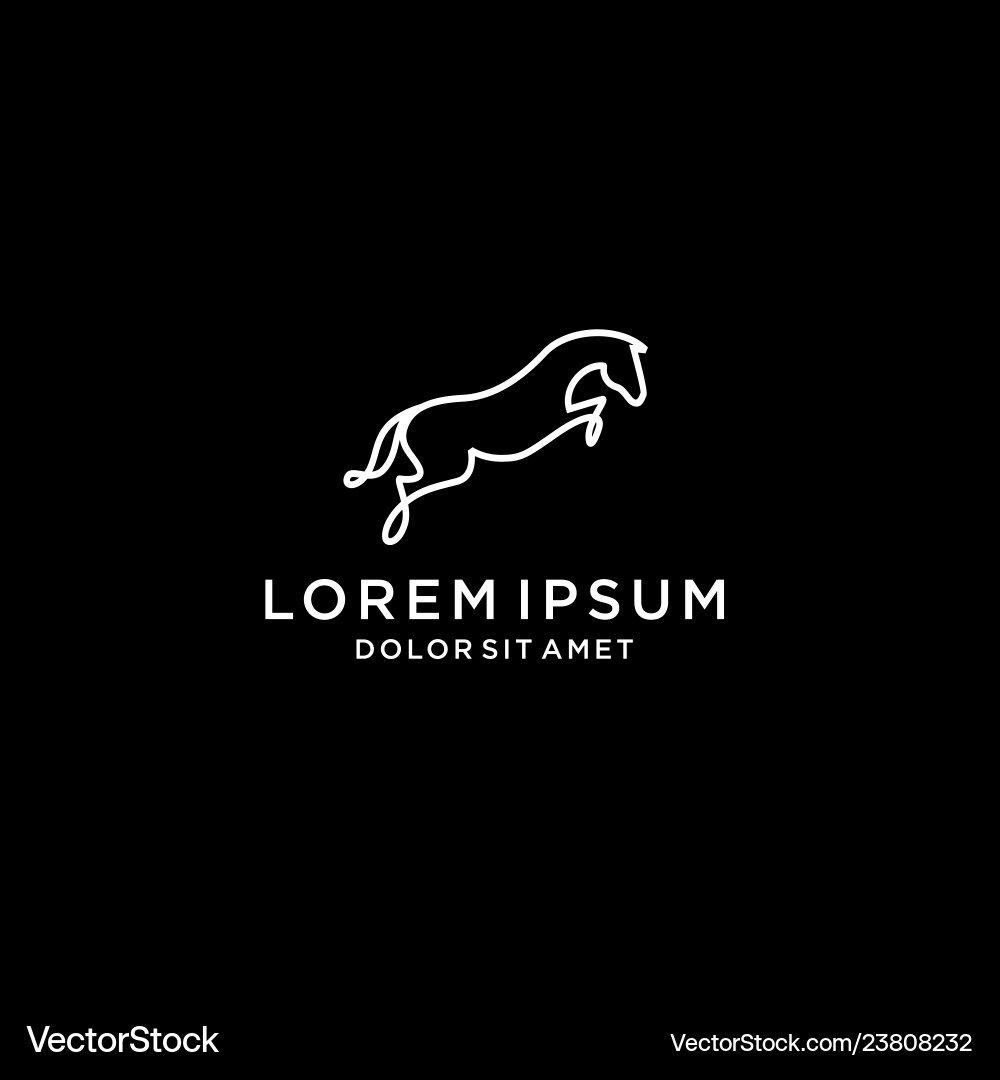 Horse line art outline logo icon Royalty Free Vector Image
