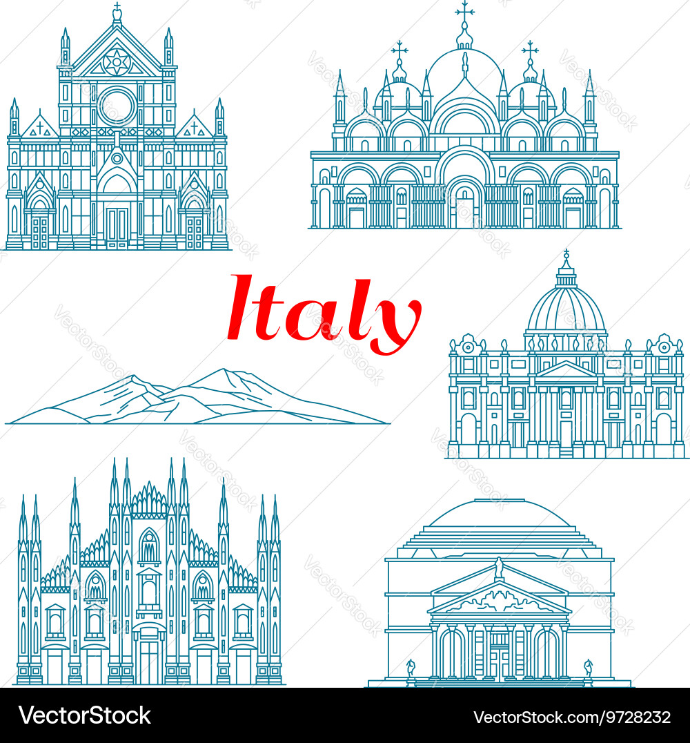 Italian Landmarks & Architecture Royalty Free Vector