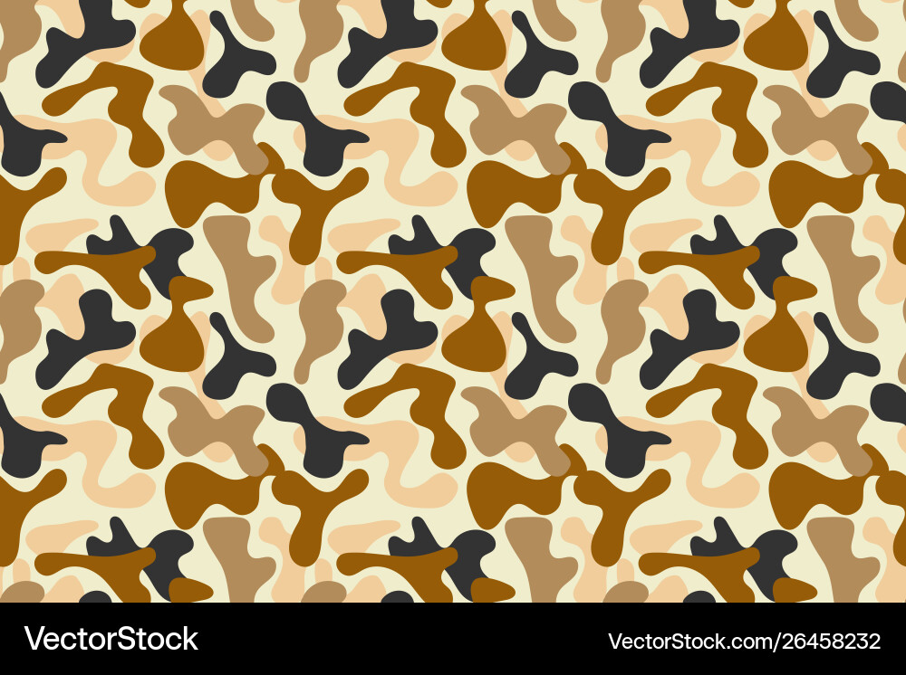 Military brown camouflage pattern Royalty Free Vector Image