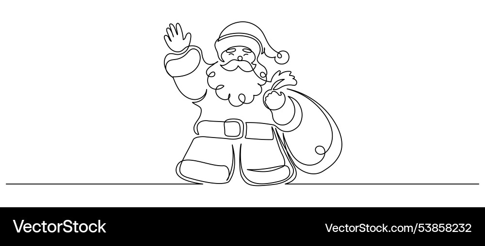 One continuous line drawing of christmas Vector Image