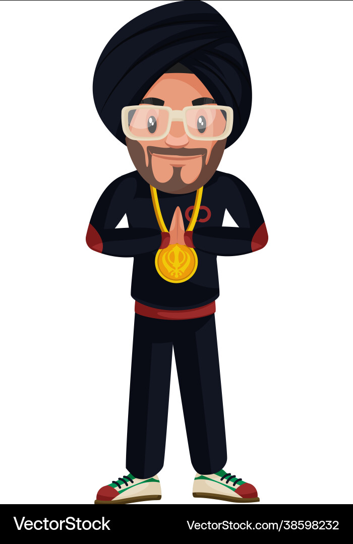 Punjabi singer cartoon character Royalty Free Vector Image