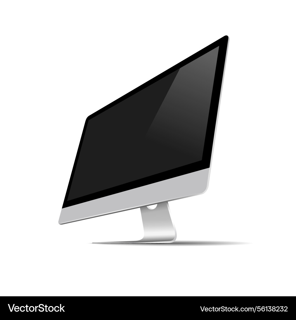 Realistic monitor with black screen Royalty Free Vector