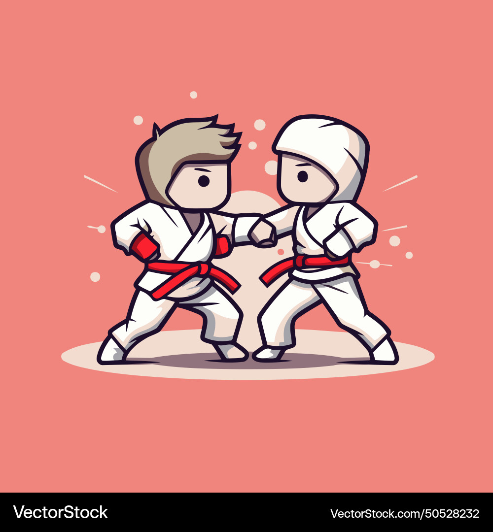 Taekwondo cartoon style Royalty Free Vector Image