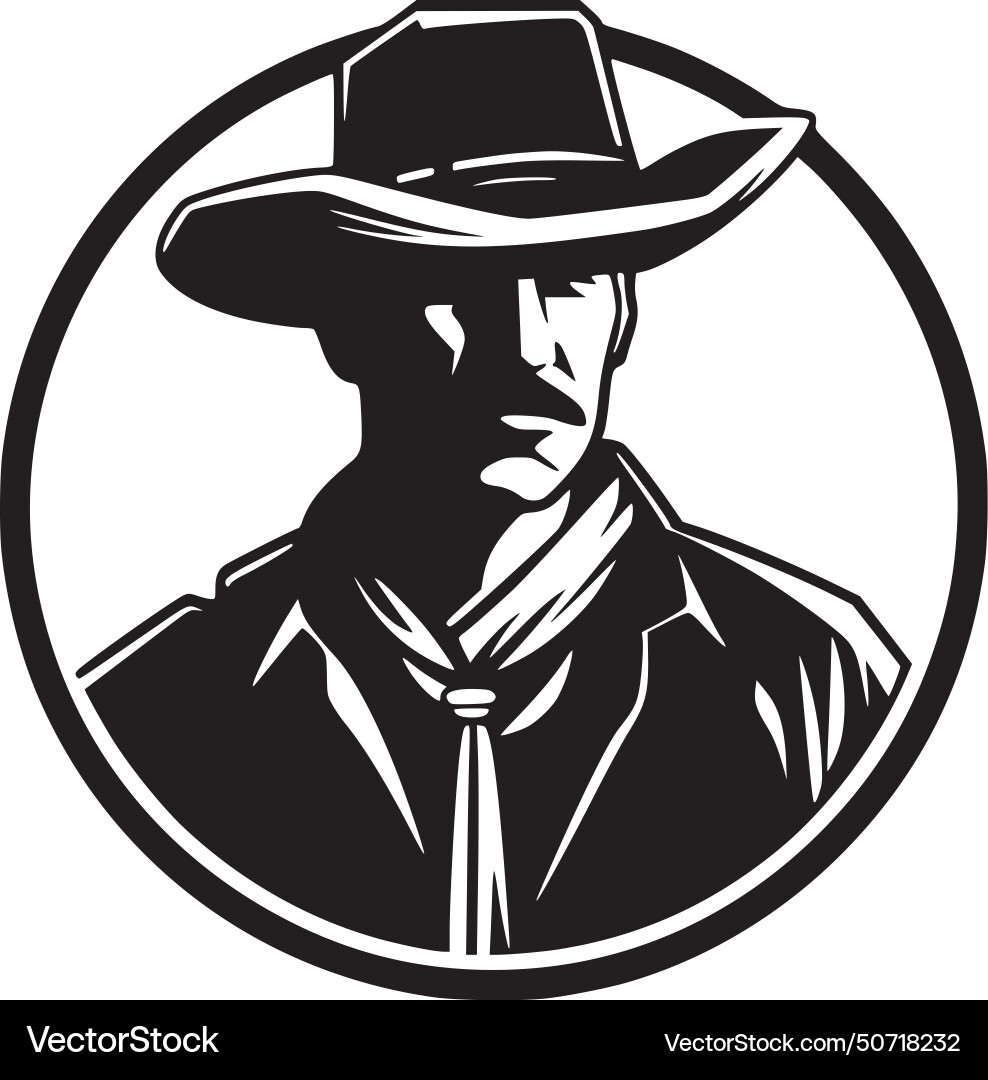 Western - black and white isolated icon Royalty Free Vector