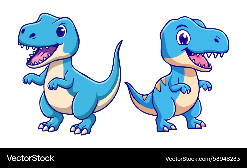 Cute cartoon t-rex dinosaur Royalty Free Vector Image