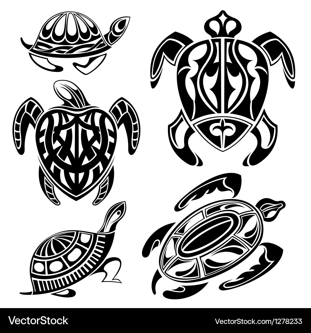 Decorative turtles Royalty Free Vector Image - VectorStock