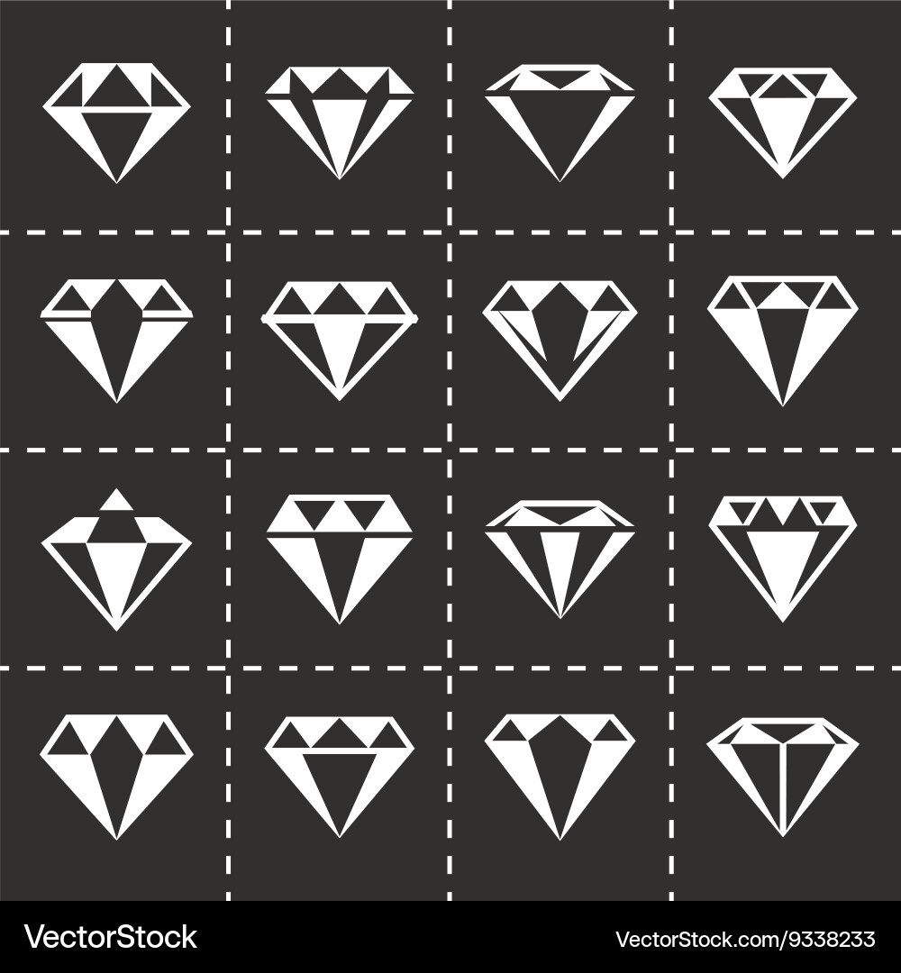 Diamant-Icon-Set Lizenzfreies Vektorbild - VectorStock