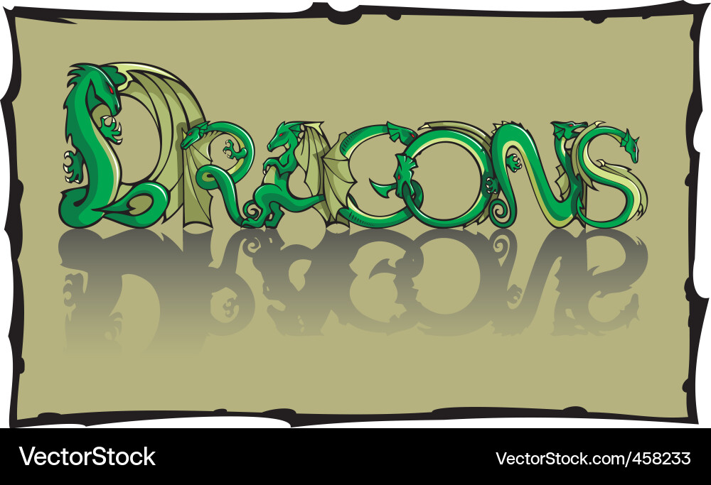 Dragon font Royalty Free Vector Image - VectorStock