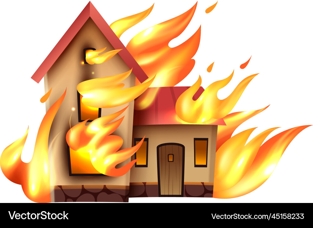 Fire storm disaster composition Royalty Free Vector Image