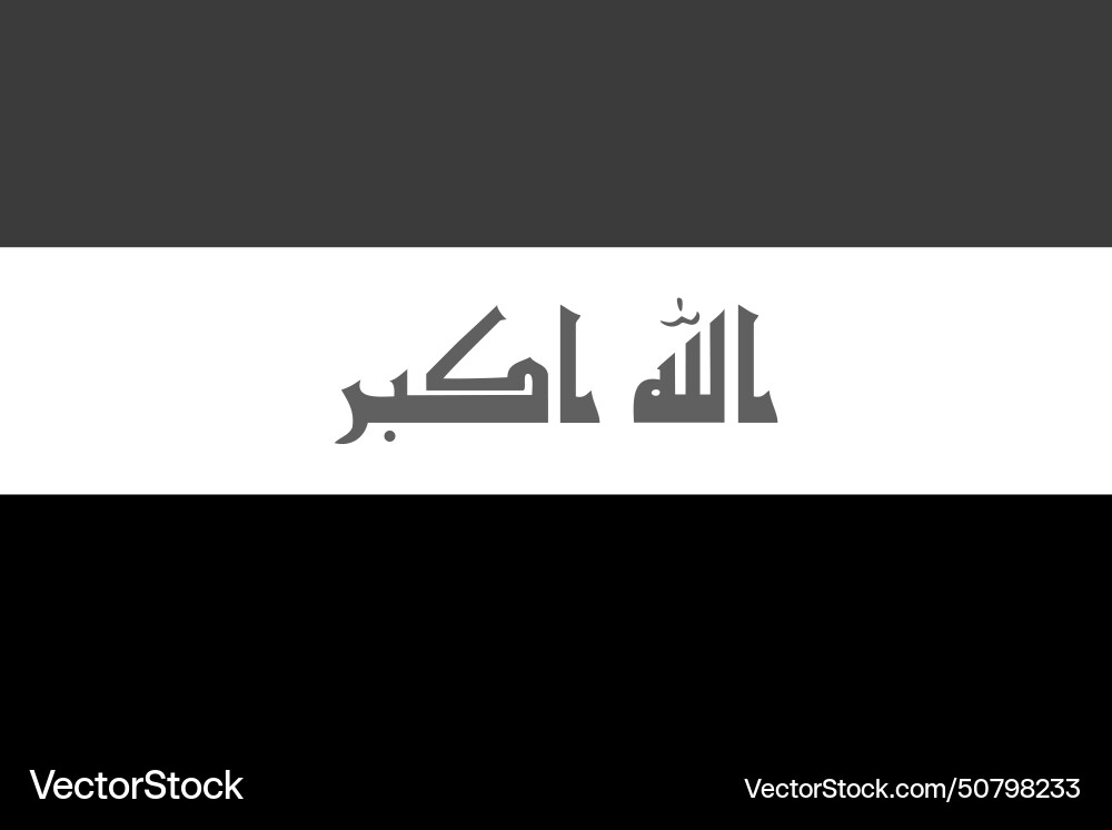 Greyscale flag of iraq Royalty Free Vector Image